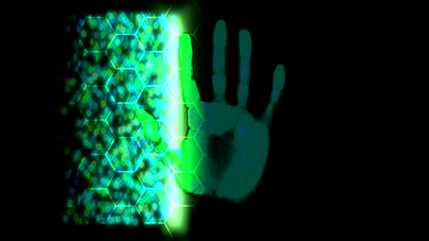 Hand Scanner Handprint Fingerprint Palm Stock Footage Video (100% ...