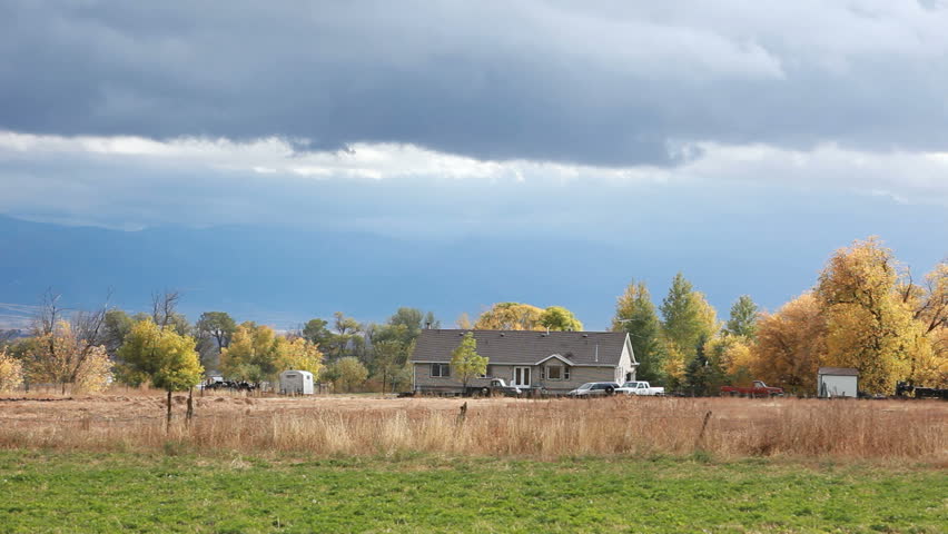 Stock video of autumn storm over farm house and | 919846 | Shutterstock