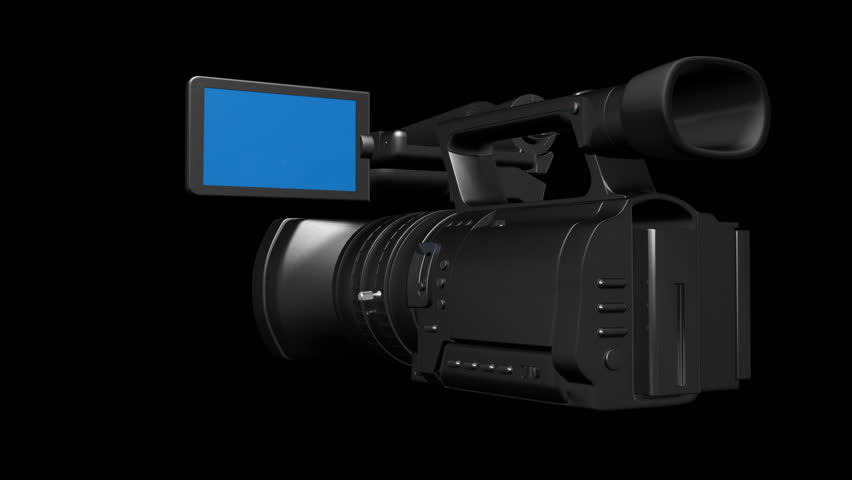 Stock Video Clip of Render of professional video camera rotating on ...