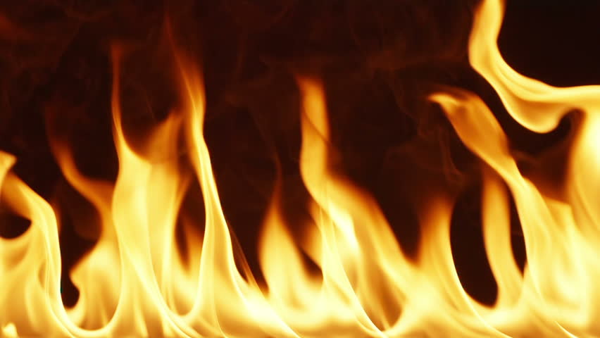 Super Slow Motion Of Clean Flames Igniting And Burning. A Line Of Real ...