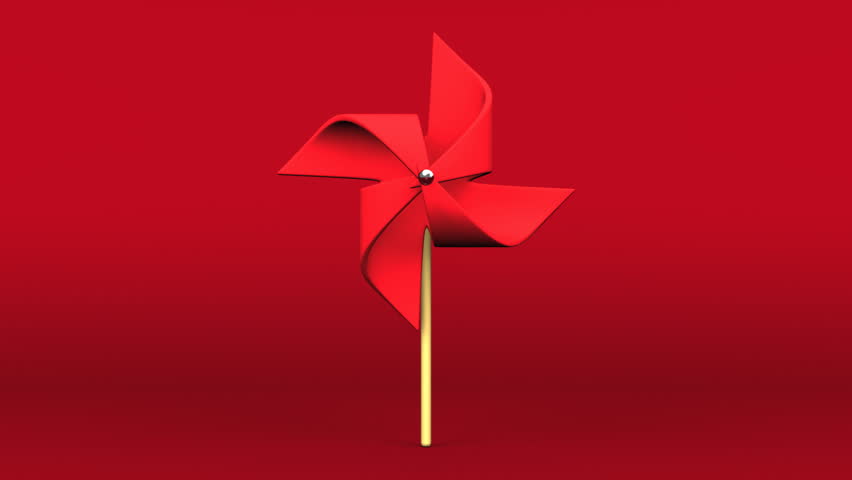 Red Pinwheel On White Background. Stock Footage Video 9685778 ...
