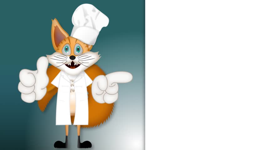 Funny Cartoon Fox Cook Cooking Chef Restaurant Stock Footage Video ...