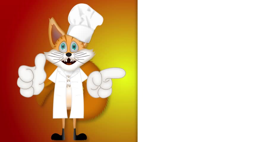 Funny Cartoon Fox Cook Cooking Chef Restaurant Stock Footage Video ...