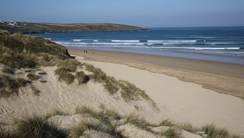 Stock video of crantock bay and beach north cornwall | 9795686 ...