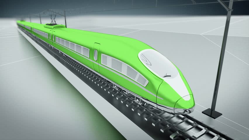 Green High Speed Passenger Train. Stock Footage Video (100% Royalty ...