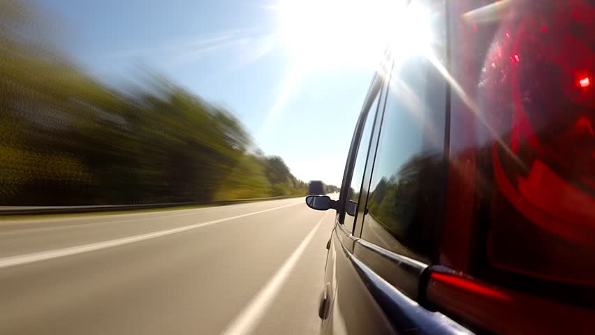 Driving In Night Highway, Blurred Timelapse. View From Outside Car ...